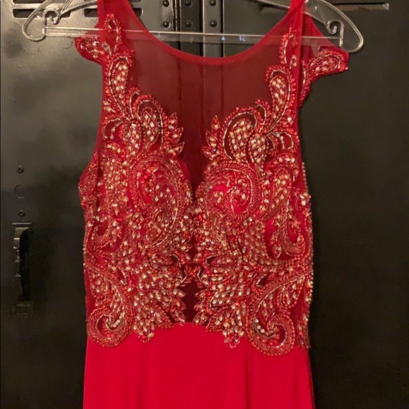 Dresses | Red Flowing Prom Dress | Poshmark